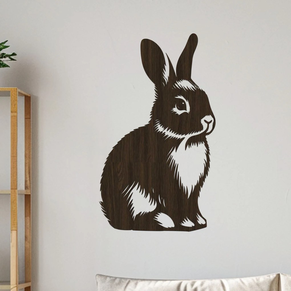 dřevo života Dřevěný obraz Králíka Rozměry (cm): 35x60, Zvolte barvu dekoru: Wenge