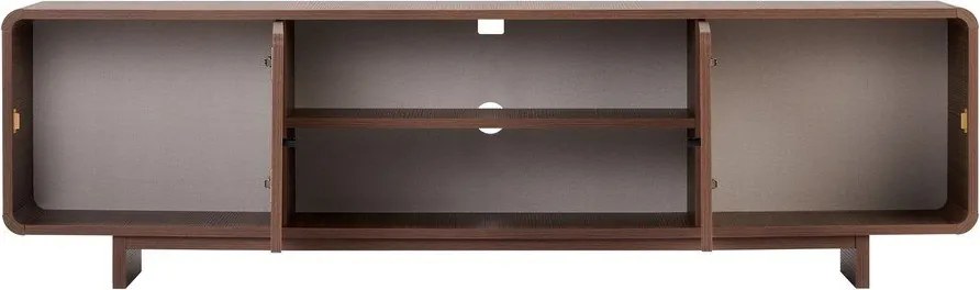 TV stolek v dekoru ořechu v tmavě přírodní barvě 180x52x34 cm Mirel – Nordure