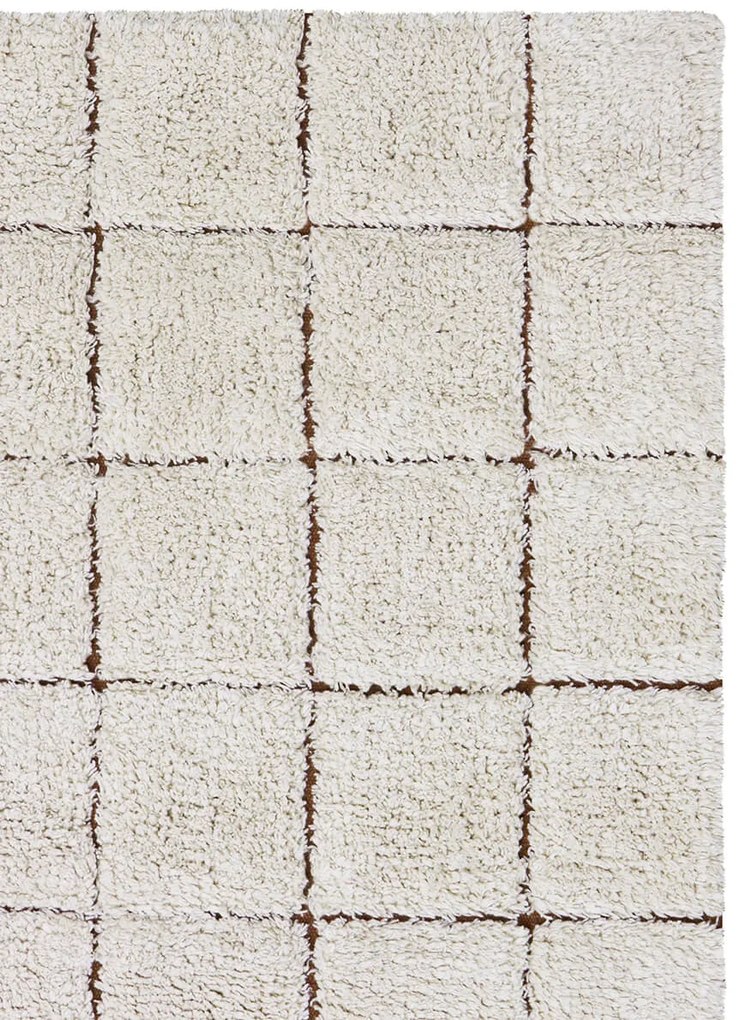 Pratelný kostkovaný koberec memmo 200 x 300 cm přírodní MUZZA