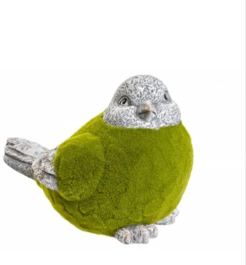 Kameninová figurka ptáček s mechem POR10349
