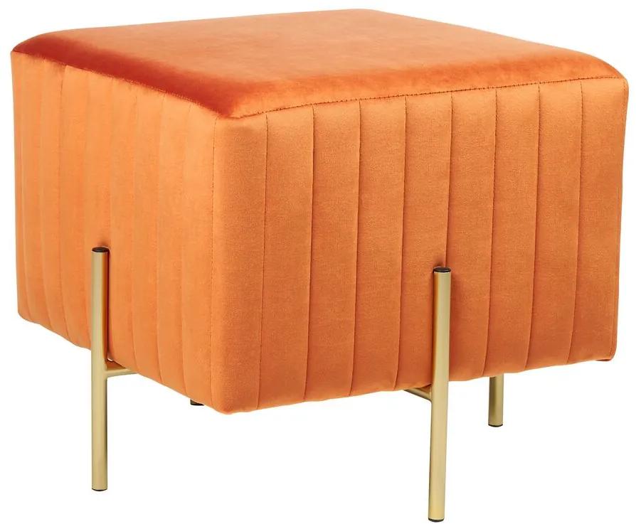 Sametový taburet oranžový DAYTON Beliani