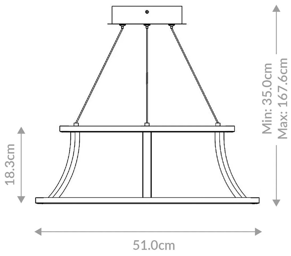 Designový černý lustr EUROfase CADOUX P BK/LED 54W/3000K