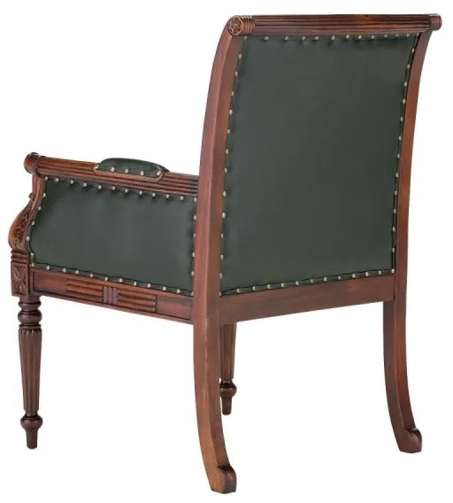 furniture-nabytek.cz - Masivní kancelářské křeslo Camford II, mahagon, lakované, zelené