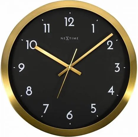 Designové nástěnné hodiny 2523gb Nextime Arabic Golg Black 45cm