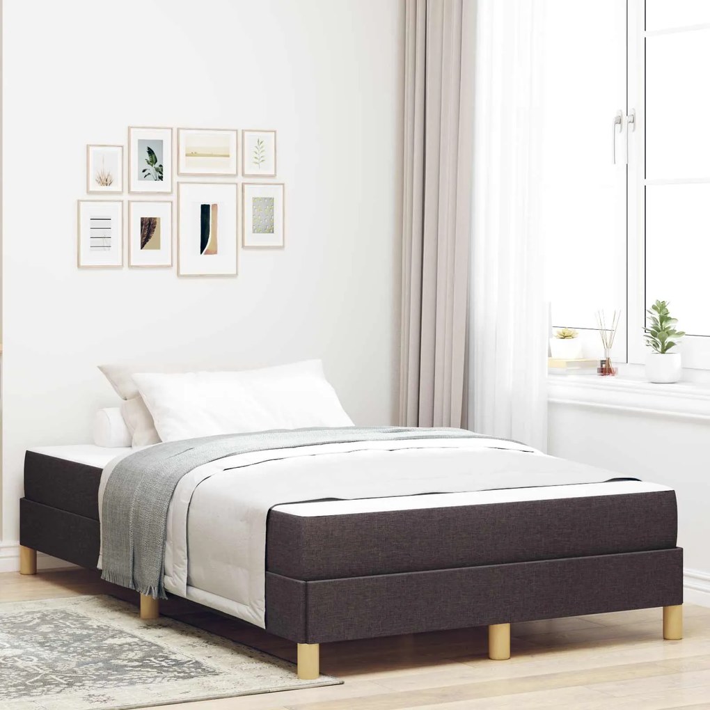 Postel s boxspringem s matrací Tmavě hnědá 120 x 200 cm textil 3398559