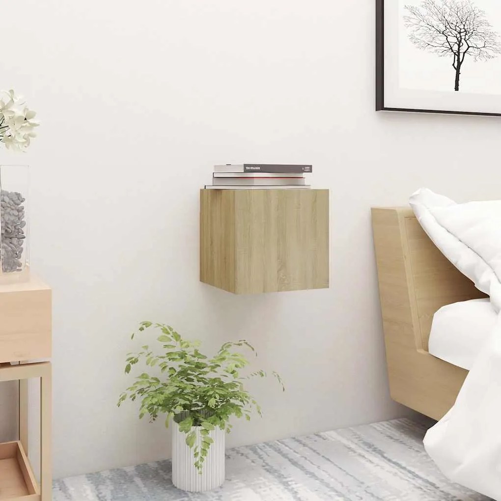 Noční stolky 2 ks dub sonoma 30,5 x 30 x 30 cm kompozitní dřevo 3079716