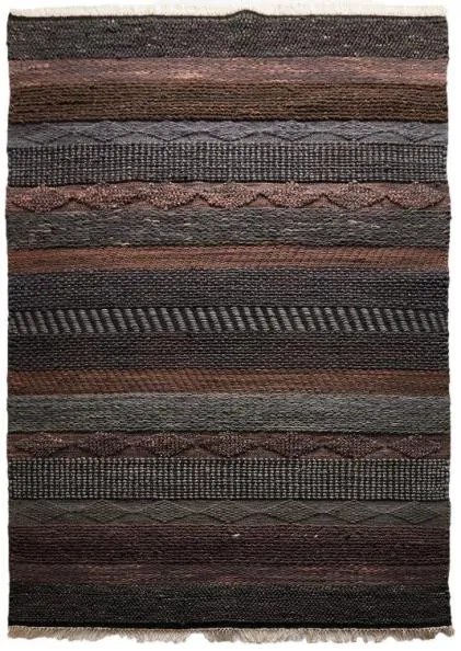 Diamond Carpets India, Ručně vázaný kusový koberec Black Melange DE 2006 Multi Colour, 140x200, hnědá, ložnice