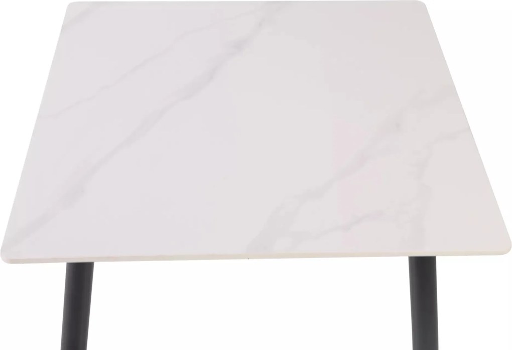 Jídelní stůl Rion 80 cm keramika bílý mramor/černý
