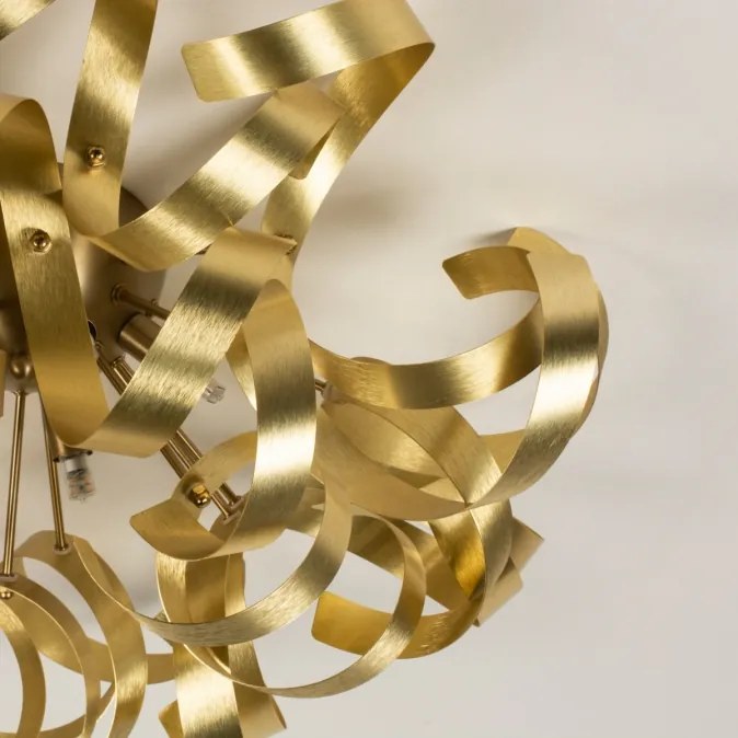 Stropní designové svítidlo do obýváku Artek Curl Gold 60