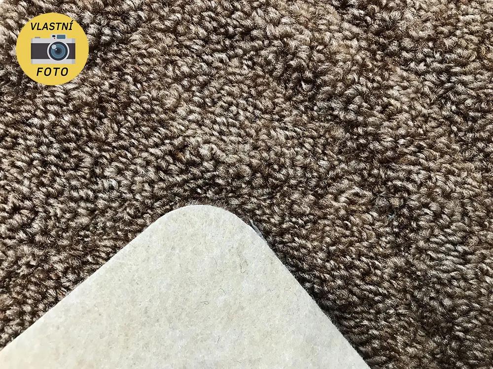 Metrážový koberec bytový Spring Filc 6450 hnědý - šíře 5 m