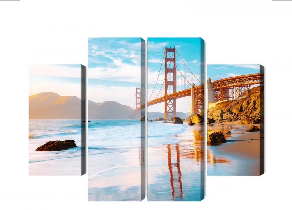 Vícedílný obraz Golden Gate Bridge V San Franciscu Nedostatek Nedostatek Plátno Canvas 200x150