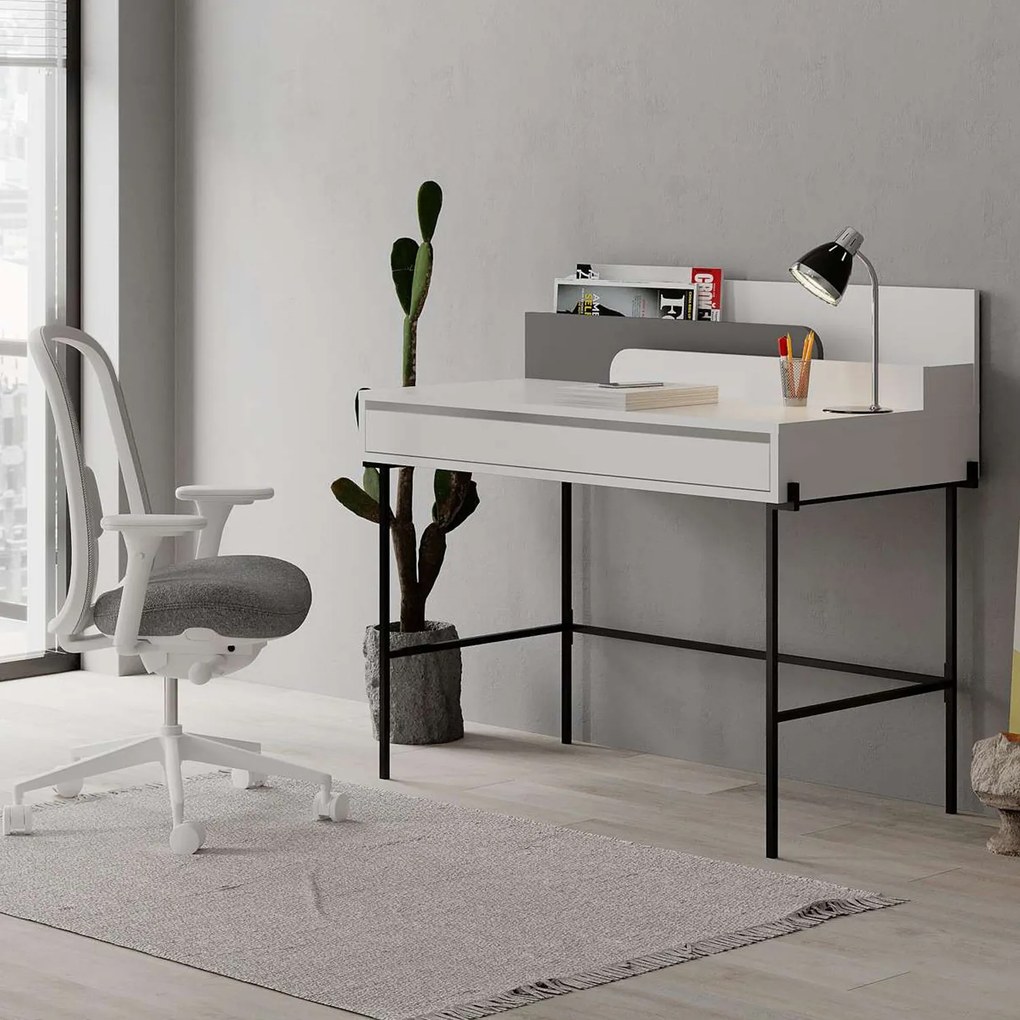 Kalune design Psací stůl LEILA bílo-šedý 793ELG3808