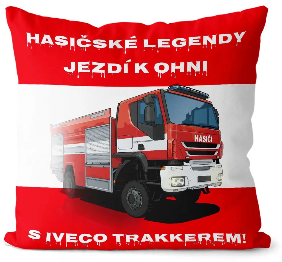 Polštář Hasičské legendy – IVECO Trakker (Velikost: 55 x 55 cm)