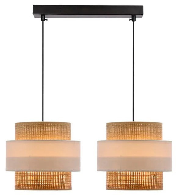 Závěsné svítidlo s ratanovým stínidlem v bílo-přírodní barvě ø 20 cm Rattan – Candellux Lighting