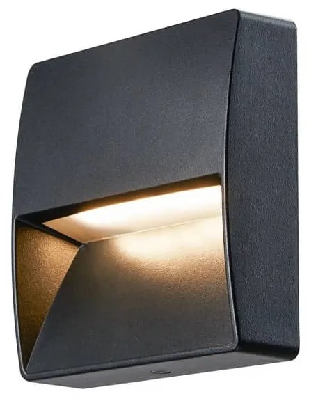 SLV 1002869 Downunder Out, venkovní svítidlo na stěnu, LED 4,5W 3000K, antracid, rozměr 13,2x13,2cm, IP65