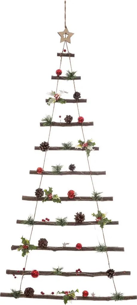 Nástěnný vánoční stromeček z větví, 120 cm