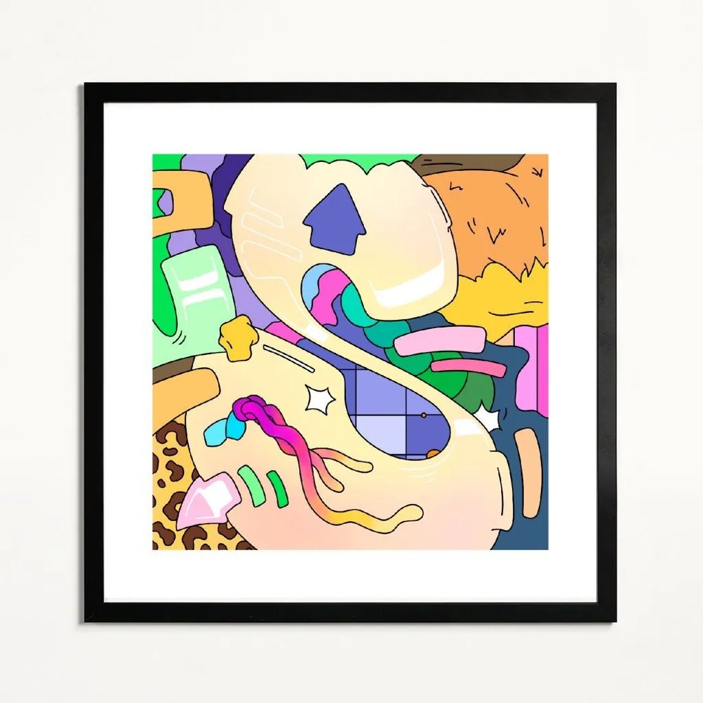 PAUSER | Mutant Syntax S Rám: Černý, Velikost: 40 x 40 cm