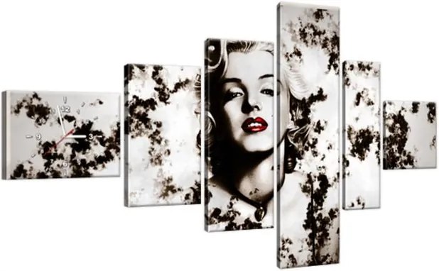 Tištěný obraz s hodinami Tajemná Marilyn Monroe 180x100cm ZP2567A_6E