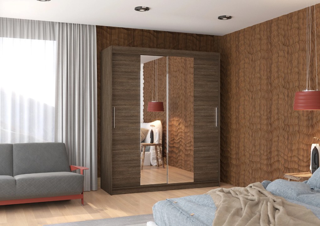ADRK Furniture Posuvná skříň s zrcadlem DALLAS 180 SW-DAL-CH-180+A288