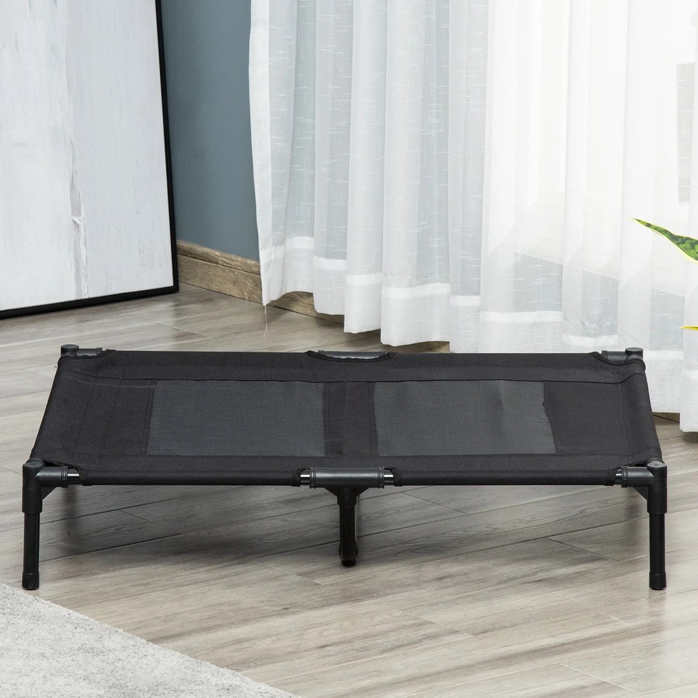 PawHut Psí Postel, Venkovní Psí Sofa, Postel pro Mazlíčky, Spací Místo, Kočičí Postel, Psí Postel, 92 x 76 x 18 cm, Černá