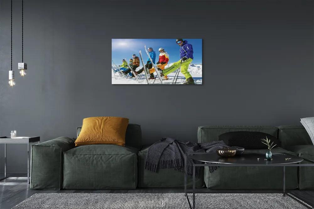 Obrazy na plátně Lyžaři zimní hory 100x50 cm