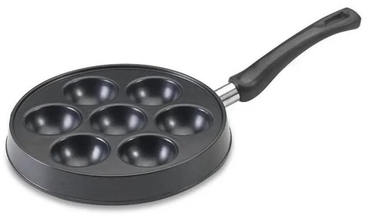 Nordic Ware Hliníková pánev na přípravu dánského dezertu Æbleskiver, černá barva, kov, litina