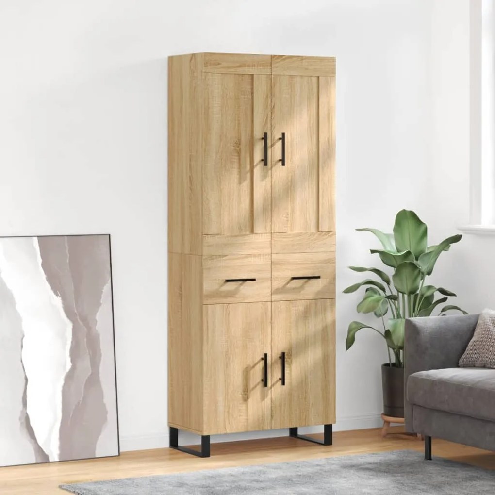 Skříň highboard dub sonoma 69,5 x 34 x 180 cm kompozitní dřevo 3199900