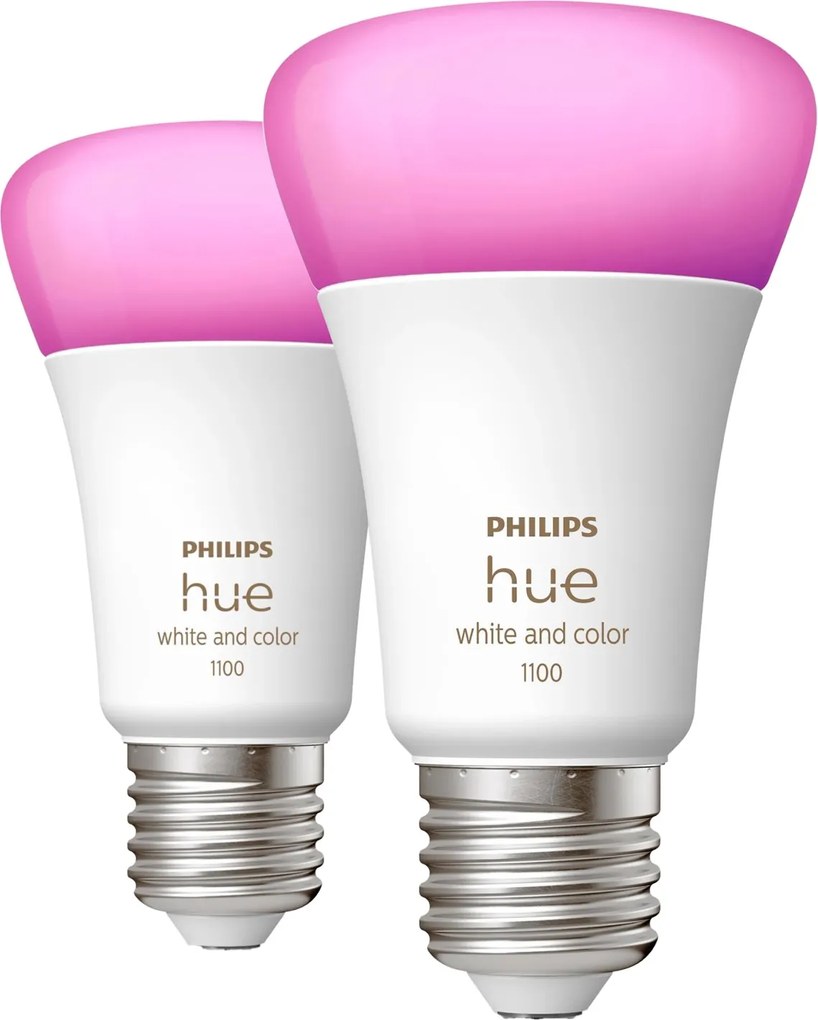 Philips Hue Smart žárovka White&Color 1100 E27 A60 11W 1055lm 2000-6500K 2ks