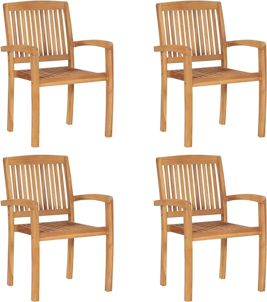 Stohovací zahradní židle s poduškami 4 ks masivní teak 3073256