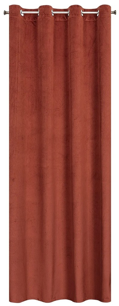 ZATEMŇOVACÍ ZÁVĚS NA KROUŽCÍCH LILI 140X250 CM CIHLOVÁ