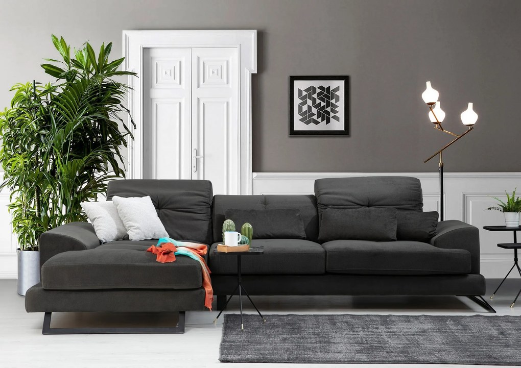 Hanah Home Rohová pohovka FRIDO černá levá 560ARE1110