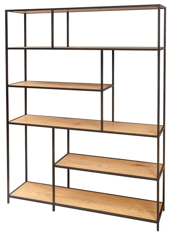 Invicta Kovová knihovna SLIM LINE 185x135 dub cm 42026