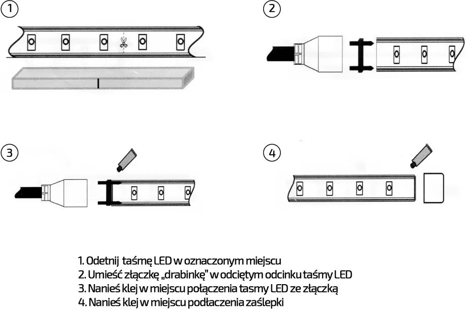 MILIO LED pásek NEON - 230V - 1m - 8W/m - IP65 - červená