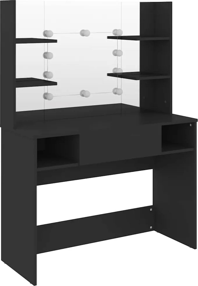 Kosmetický stolek s LED světly 100 x 40 x 135 cm MDF černý 331540