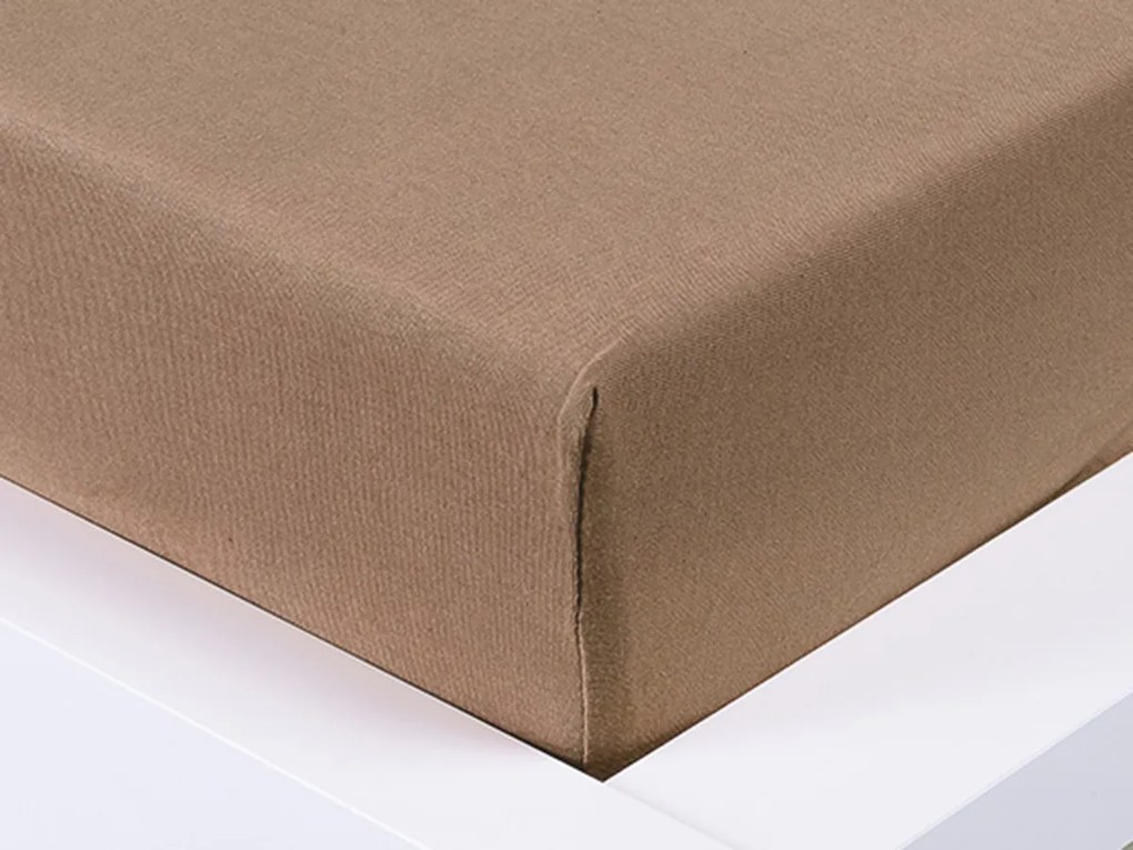 XPOSE® Jersey prostěradlo - hnědé 180x200 cm