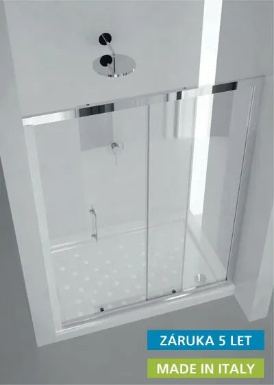 FORTE Sprchové dveře MAYA (matné sklo) BARVA rámu - Hliník leštěný, Rozměr A - 100 cm, Směr zavírání - Univerzální Levé / Pravé, Výplň - Acidato bezpečnostní sklo - 6 mm BLMA100CM