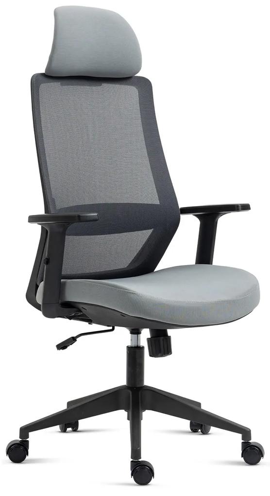 Kancelářská židle KA-V324 GREY látka a síťovina šedá