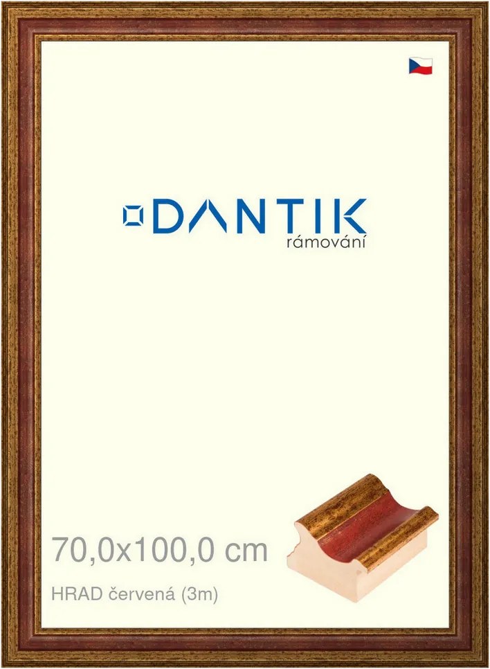 DANTIK rámeček 70x100 | HRAD červená (Plexi Čiré)