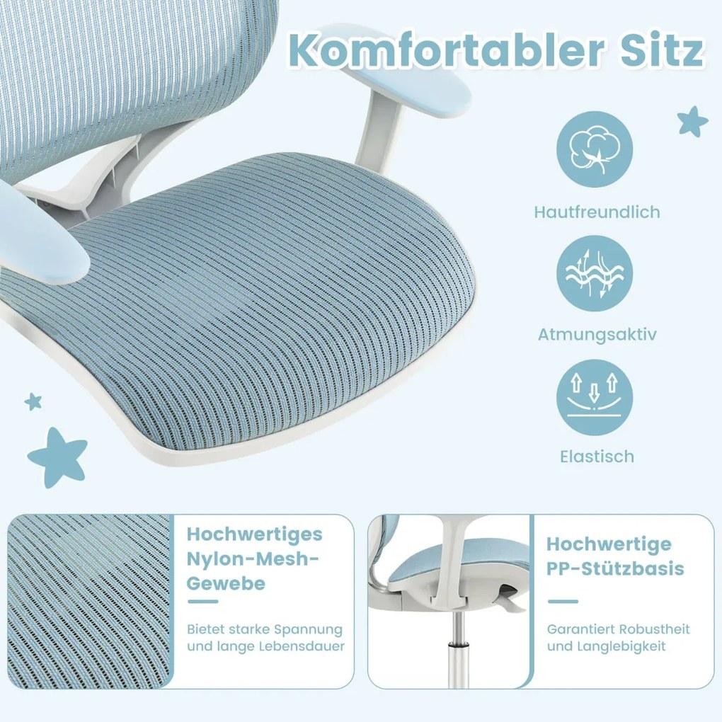 Costway Výškově nastavitelná dětská otočná židle s brzdou sedadla, ergonomická