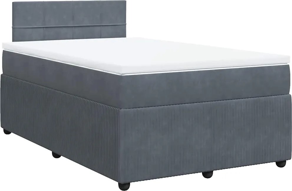 Box spring postel s matrací tmavě šedý 120x190 cm samet 3287687