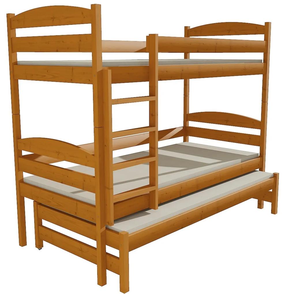 Patrová postel s výsuvnou přistýlkou PPV 009 90 x 200 cm - OLŠE