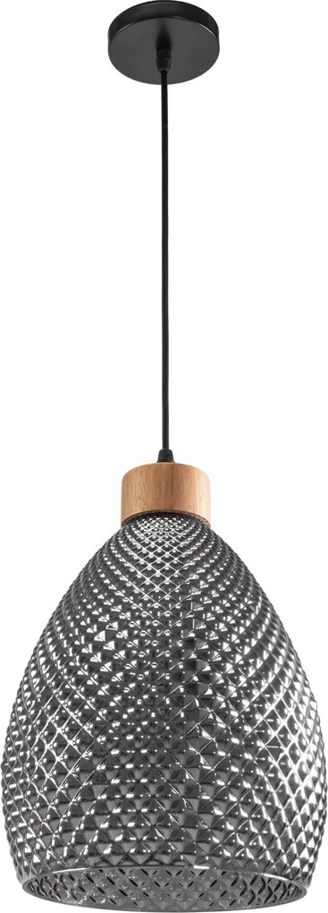Toolight - Retro skleněná stropní lampa E27 60W APP897-1CP, černá, OSW-05697