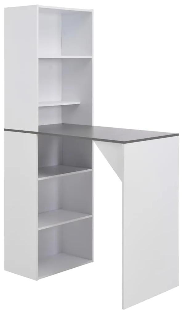 280231 vidaXL Barový stůl se skříní bílý 115 x 59 x 200 cm