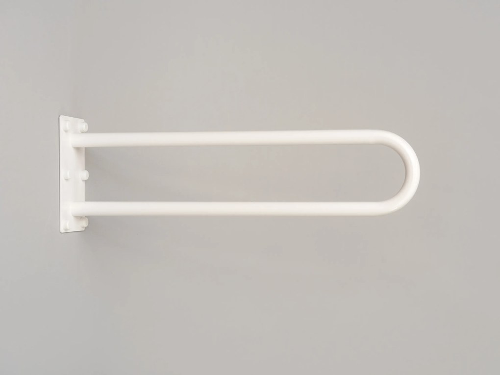 Wela pevné madlo "U" invalidní k wc BÍLÉ PREMIUM domadlo Délka: 60 cm, Průměr: 25 mm