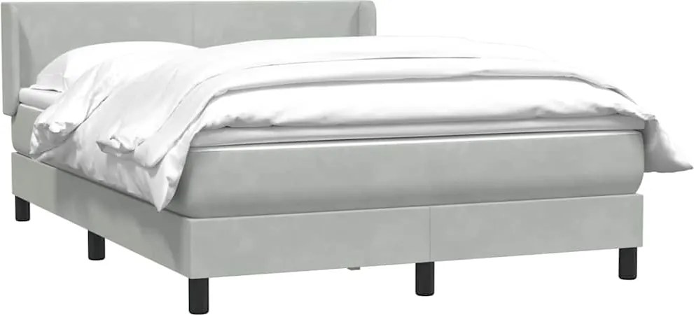 Box spring postel s matrací světle šedá 160x210 cm samet 3317949