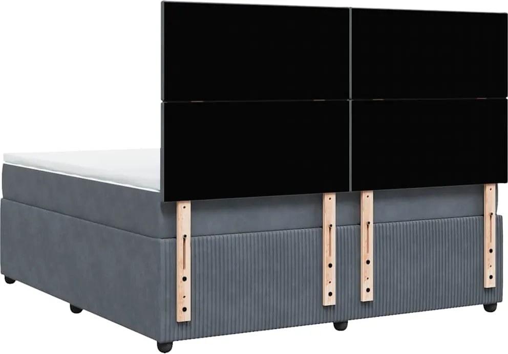 Box spring postel s matrací tmavě šedá 180x200 cm samet 3292401