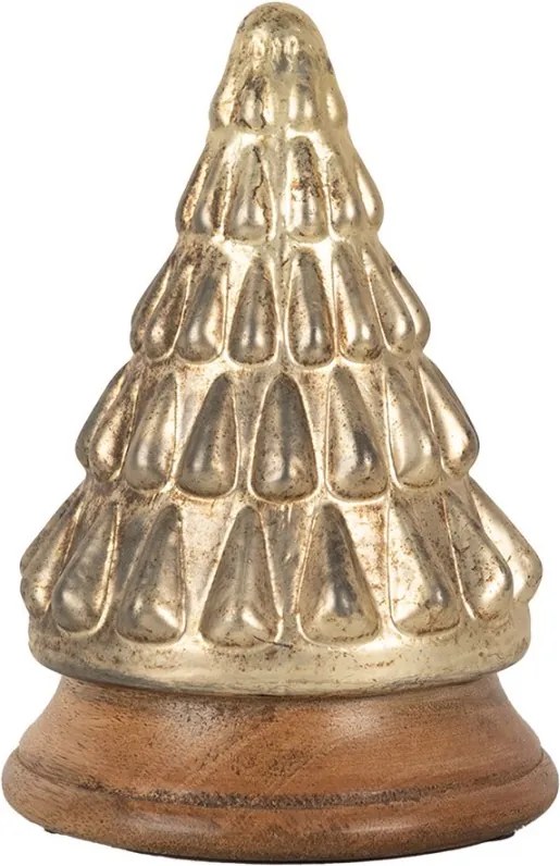 Skleněná vánoční dekorace zlatého stromečku - 13*19 cm