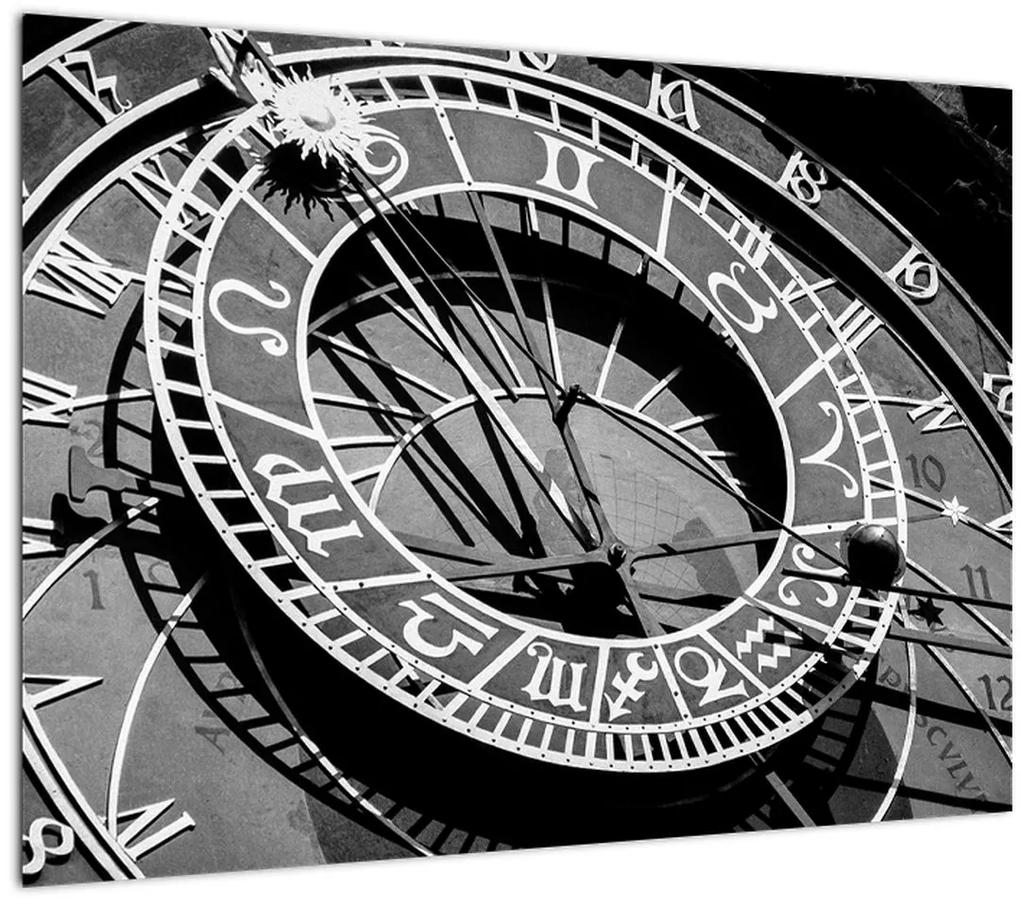 Skleněný obraz - Astronomické hodiny, Praha, Česká Republika (70x50 cm)