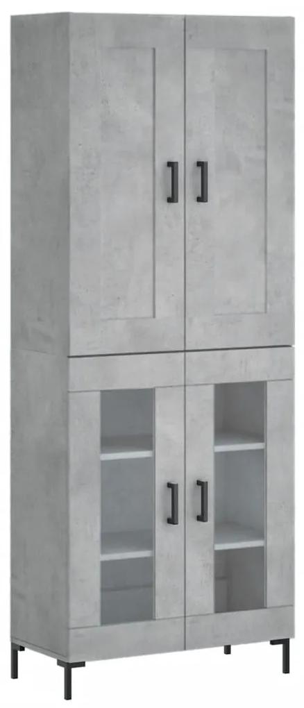 Skříň highboard betonově šedá 69,5x34x180 cm kompozitní dřevo,  3199621