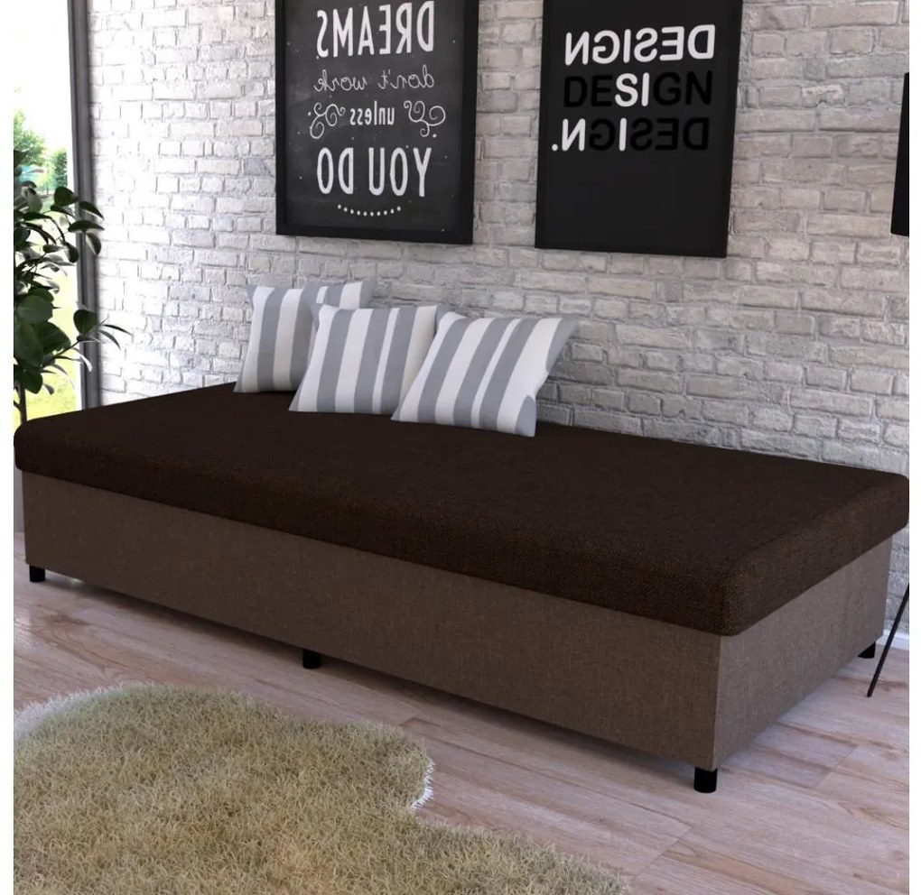 Čalouněná válenda s úložným prostorem CORY 80x200 hnědá 151101250120